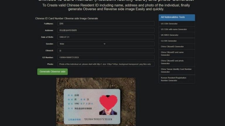 Hướng dẫn 3 cách tạo CMND Trung Quốc ảo 2025 đơn giản
